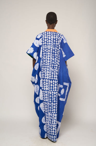 Dye Lab Agbada Joseph Maxi - Blue Stripes